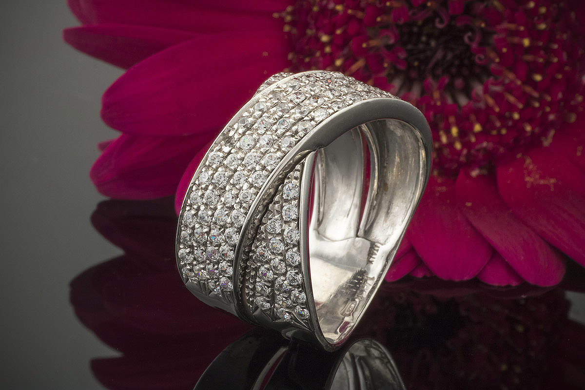 Breiter Weißgold Brillantring Ring Brillanten 1,20 Carat Weißgold